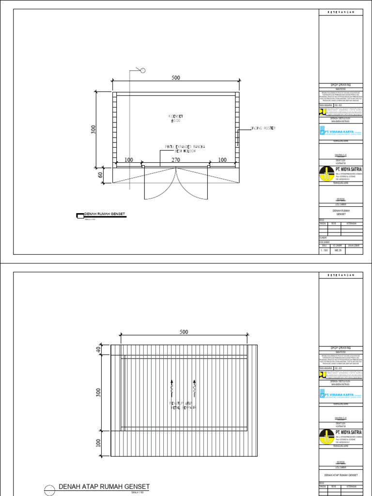 Shop Drawing Rumah Genset GP | PDF