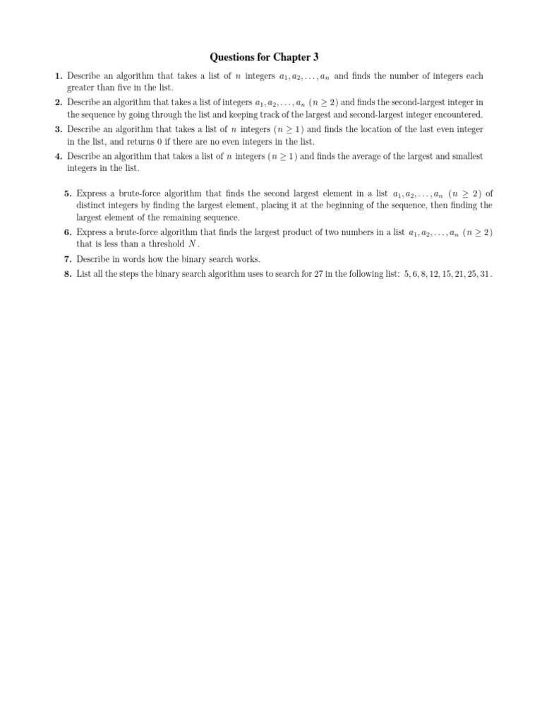 Chapter3 - Test Bank | Download Free PDF | Algorithms | Algorithms And ...