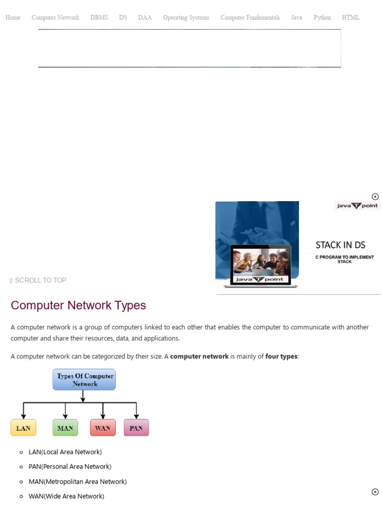 Types of Computer Network - Javatpoint | PDF