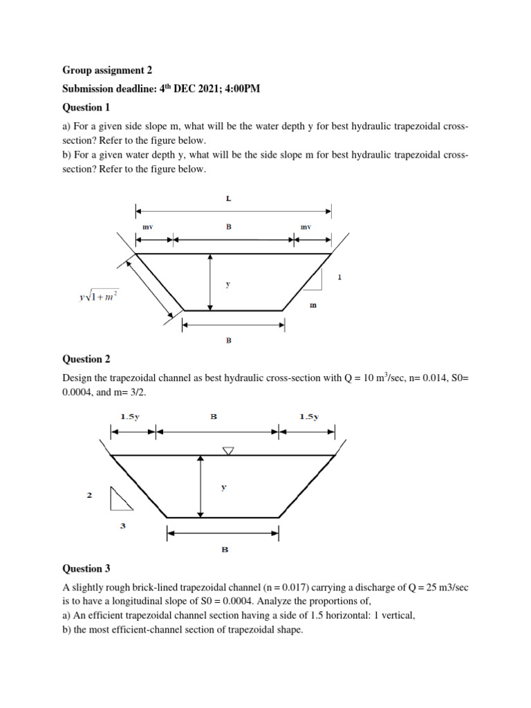Efficient Trapezoidal Channel Design | PDF