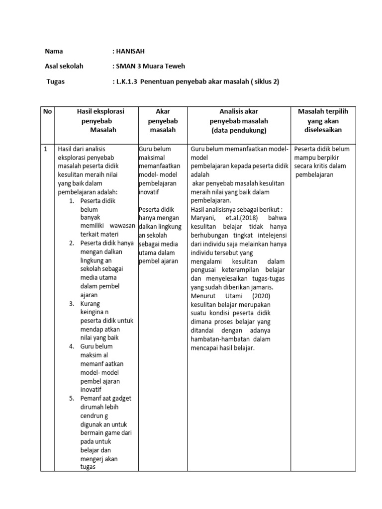 L, k,1,3 Siklus 2 | PDF