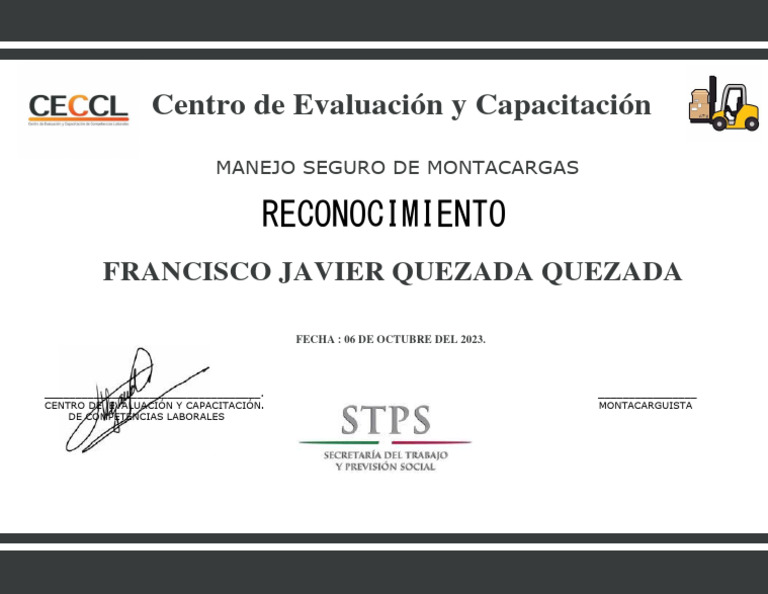 Reconocimiento FRANCISCO JAVIER QUEZADA QUEZADA | PDF