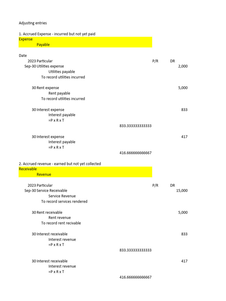 Lecture On Adjusting Entries Pdf