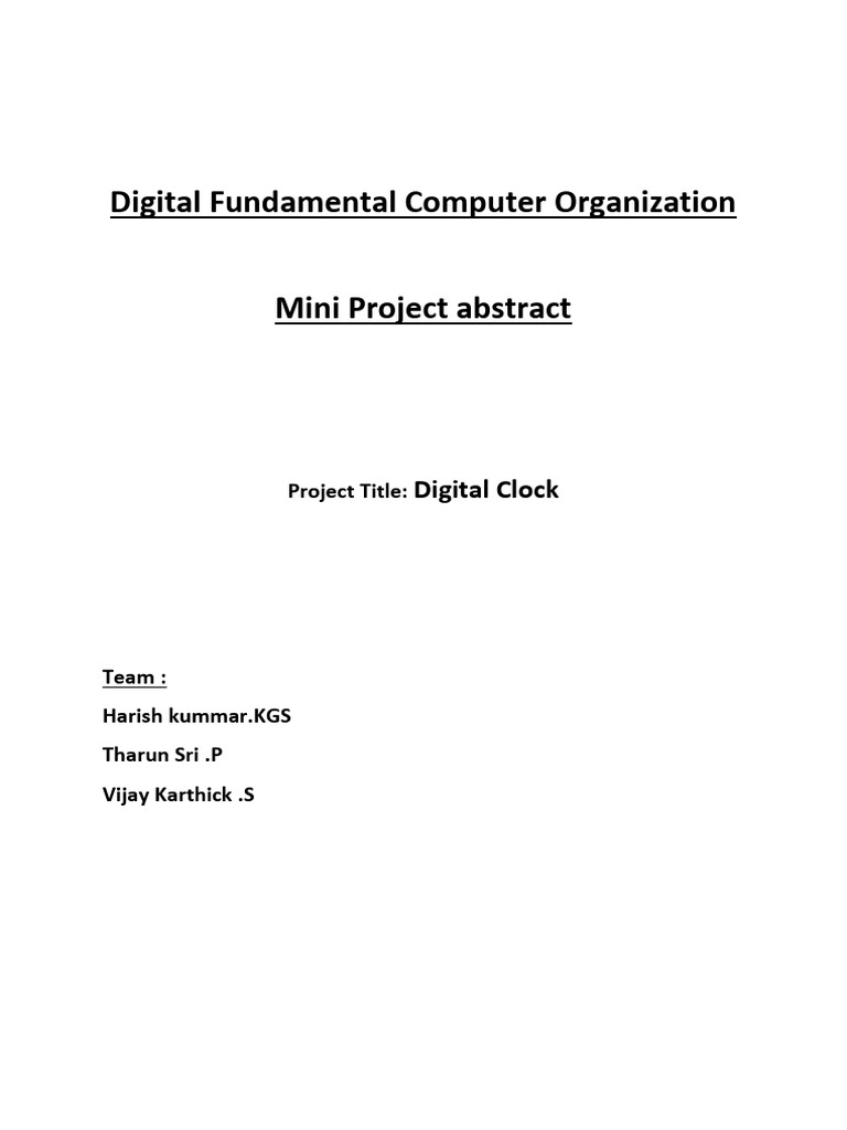 Digital Clock | PDF