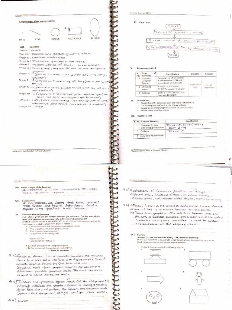 Computer Graphics Lab Manual Answer12122 | PDF