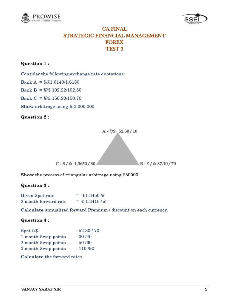 SFM Forex Test 3 | PDF
