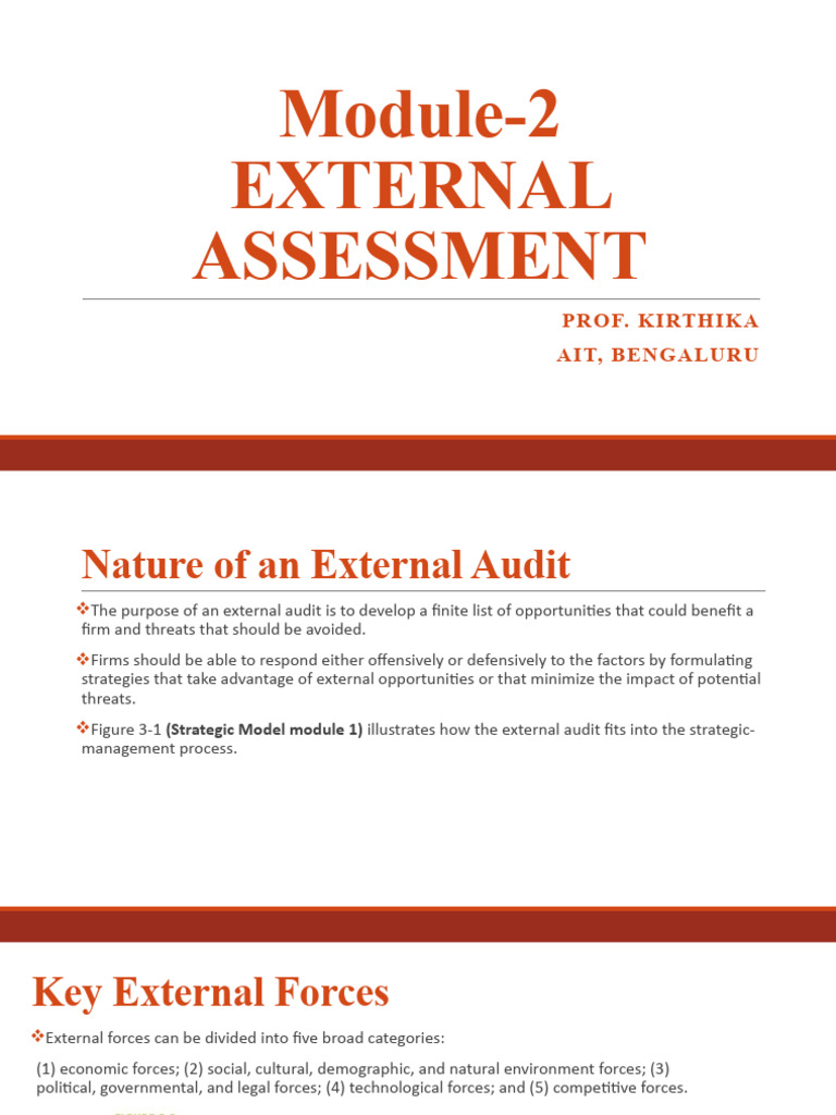 Module 2 External Assessment Presentation | PDF | Strategic Management | Weighted Arithmetic Mean