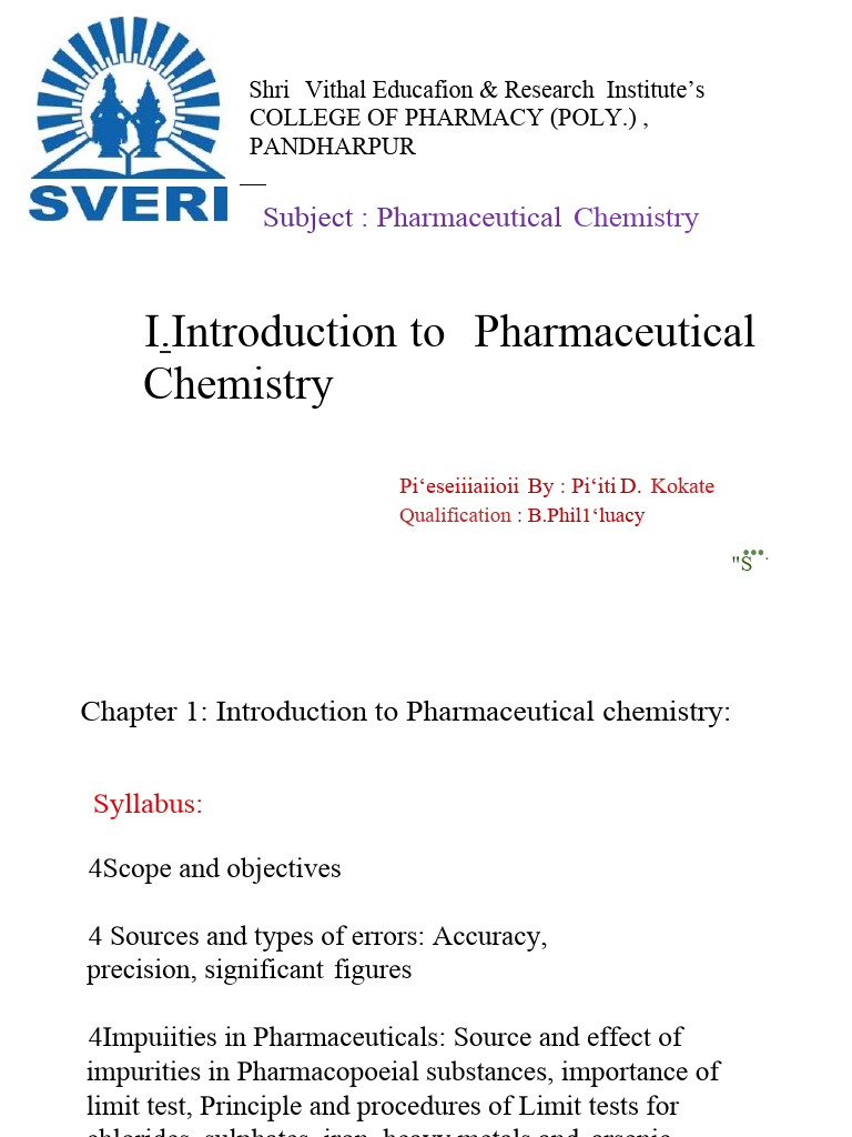 1introduction To Pharmaceutical Chemistry Pdf Accuracy And