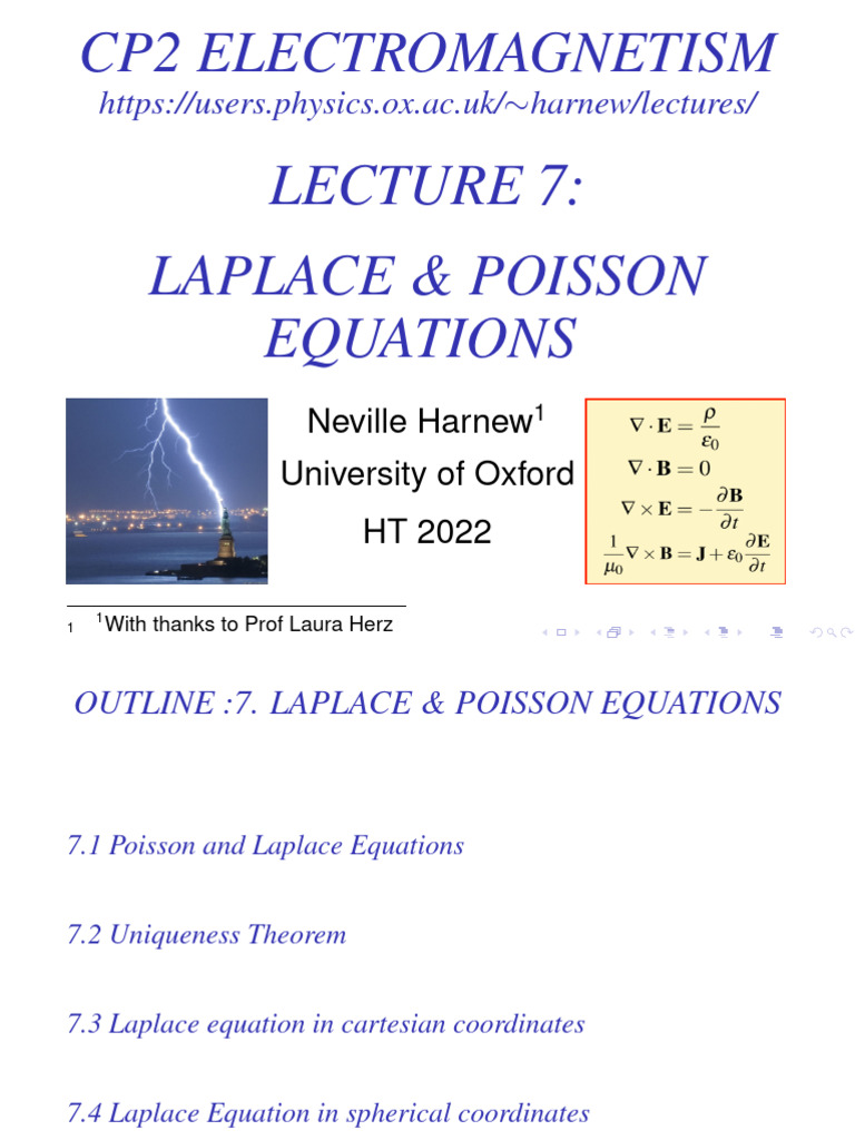 Poisson & Laplace Equation Helping Notes | Download Free PDF ...
