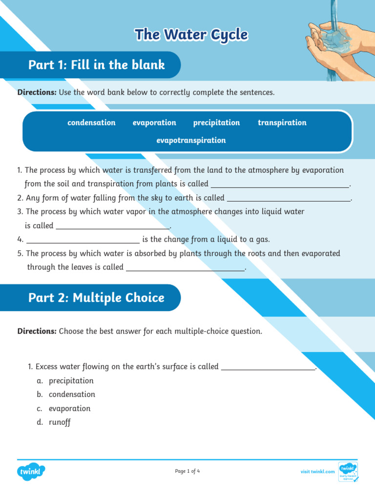 Water Cycle Ws | PDF