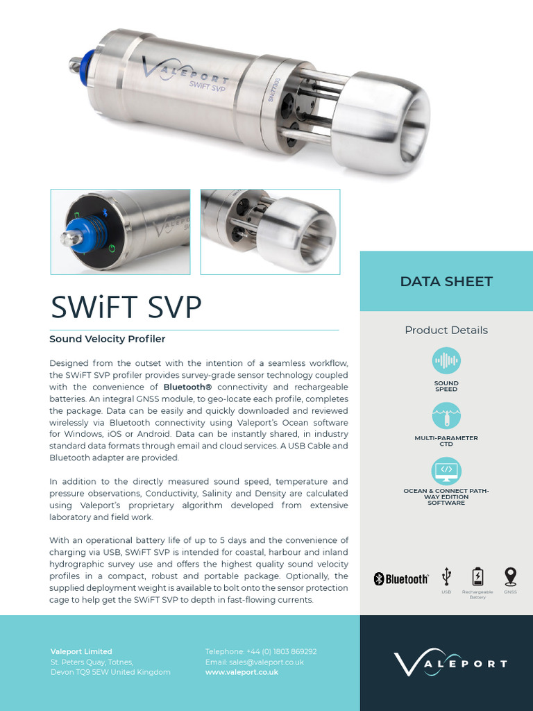Valeport SWiFT SVP SVCTD | PDF | Usb | Bluetooth