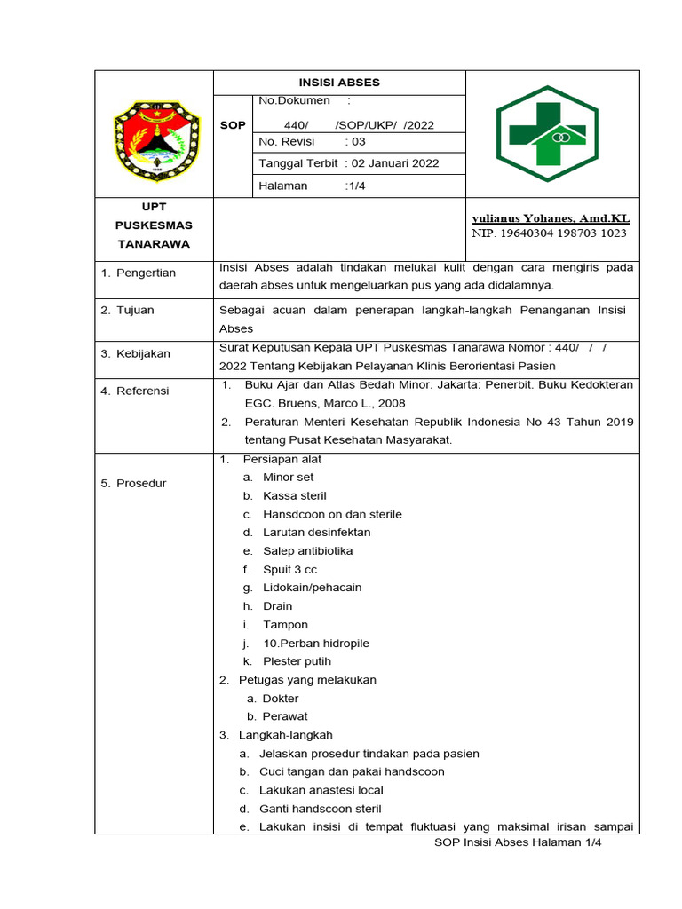 Sop Insisi Abses | PDF