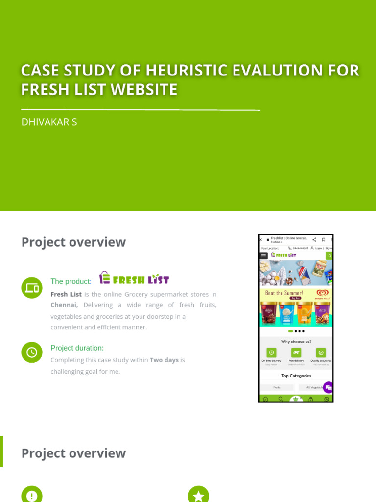 Case Study Template | PDF | Usability | Grocery Store