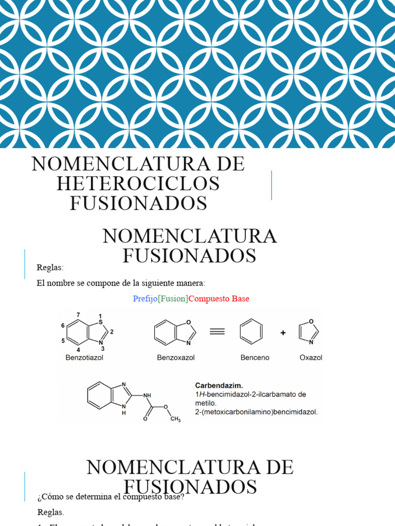 1.2 Nomenclatura de Heterociclos Fusionados | PDF | Química | Compuesto ...