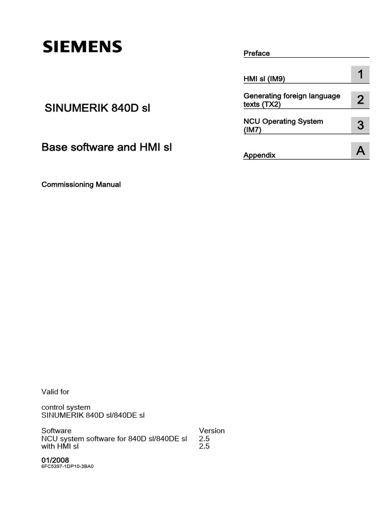 Sinumerik 840d SL | PDF