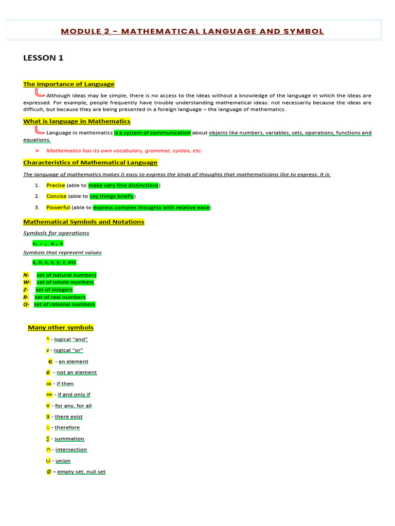 MODULE 2-Lesson 1-4 (REVIEWER) | PDF | Set (Mathematics) | Function ...