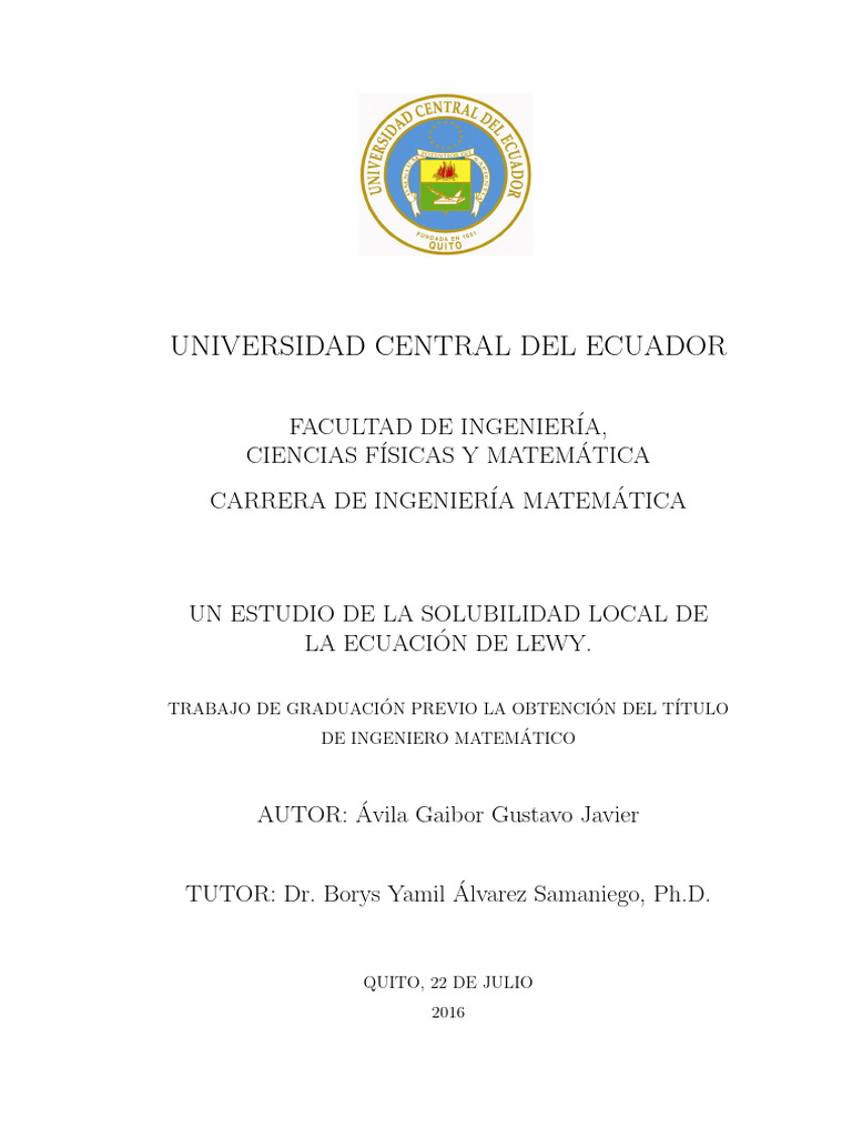 Solubilidad Local de la Ecuación de Lewy | PDF | Análisis complejo ...