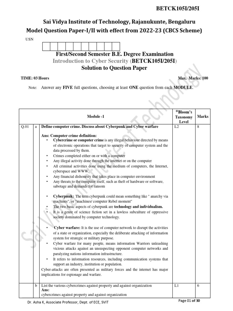 BETCK105I Set1 QB Solutions Updated | PDF