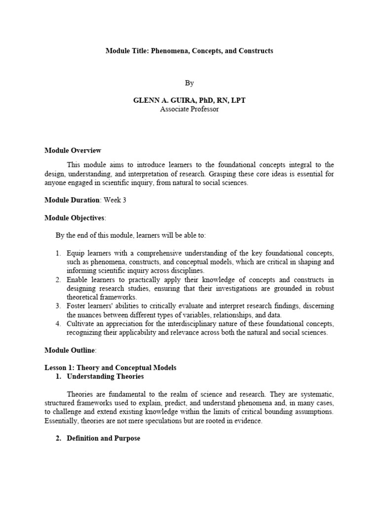 Research Concepts and Constructs Overview | PDF