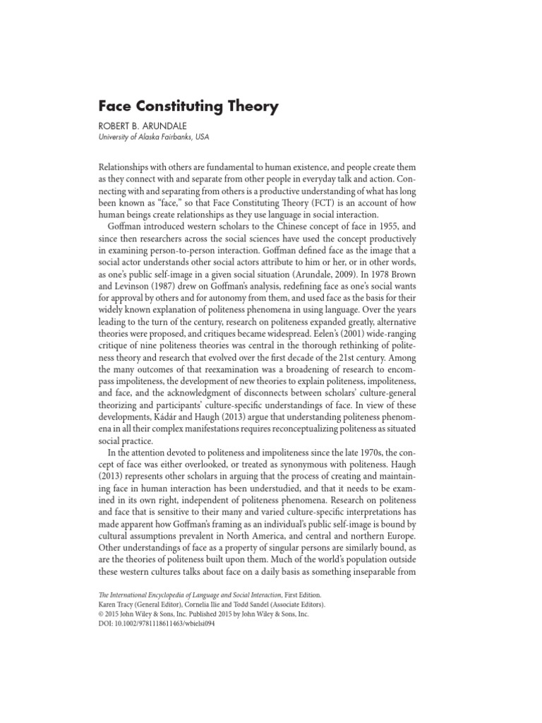 Face Constituting Theory Explained | PDF | Theory | Communication