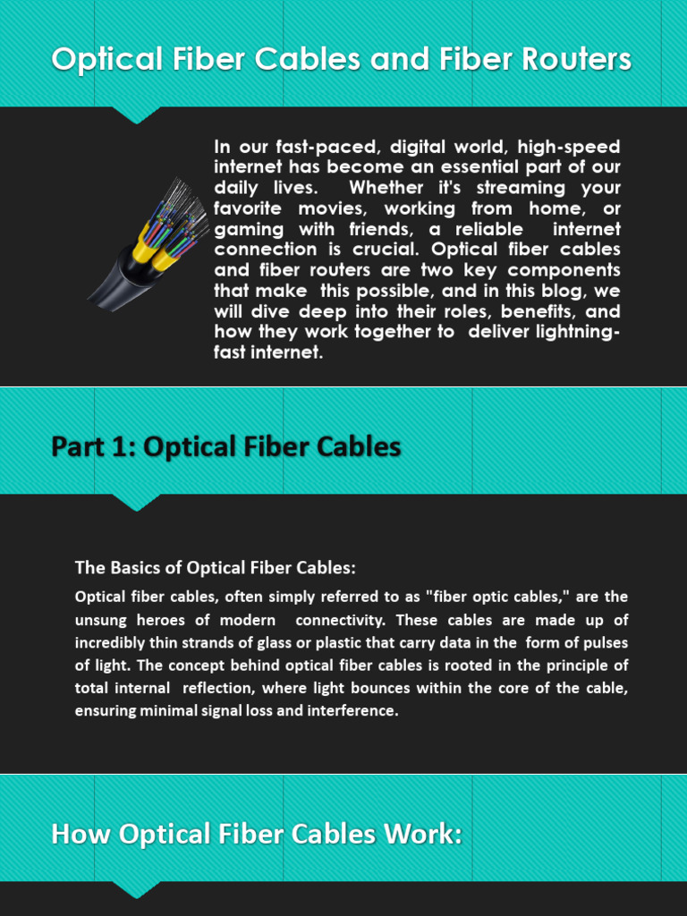 Optical Fiber Cables and Fiber Routers | PDF