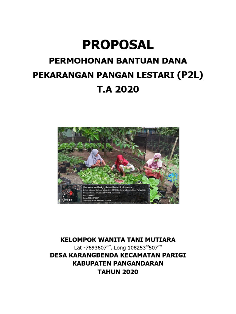 Proposal Permohonan Bantuan P2L | PDF
