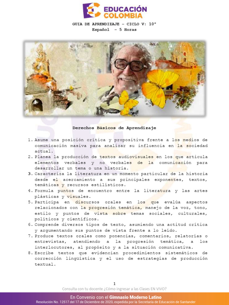 Guía de Aprendizaje: Español 10º | PDF | Comunicación | Bailes