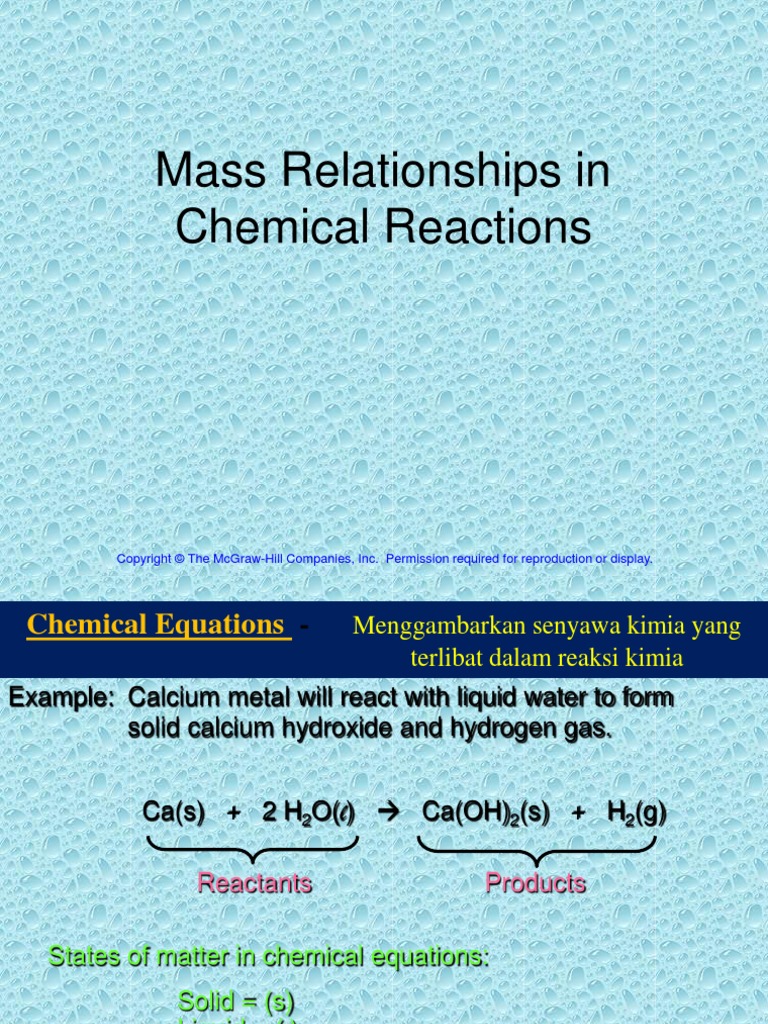 Mass Relationships in Chemical Reactions | PDF | Stoichiometry | Mole ...