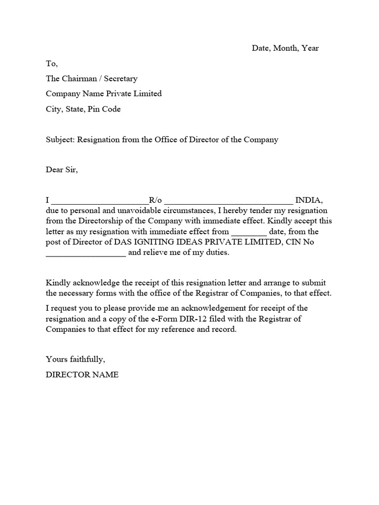 Resignation Letter | PDF