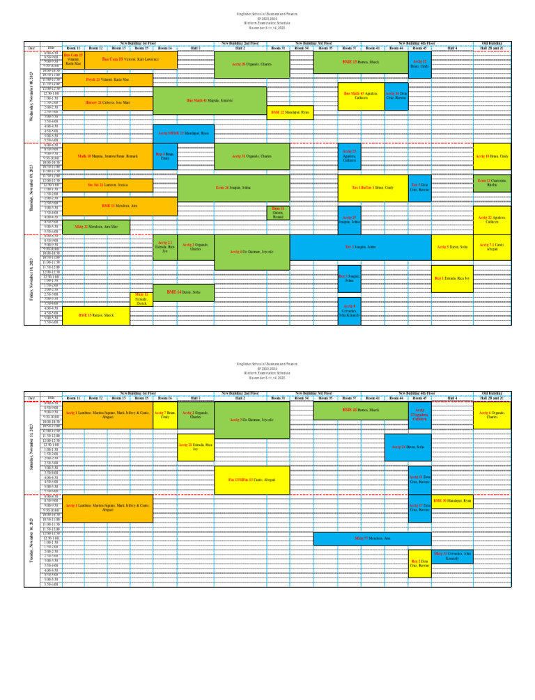 Version 3 Midterm Exam Schedule 1st Semester 2023 2024 Subject | PDF