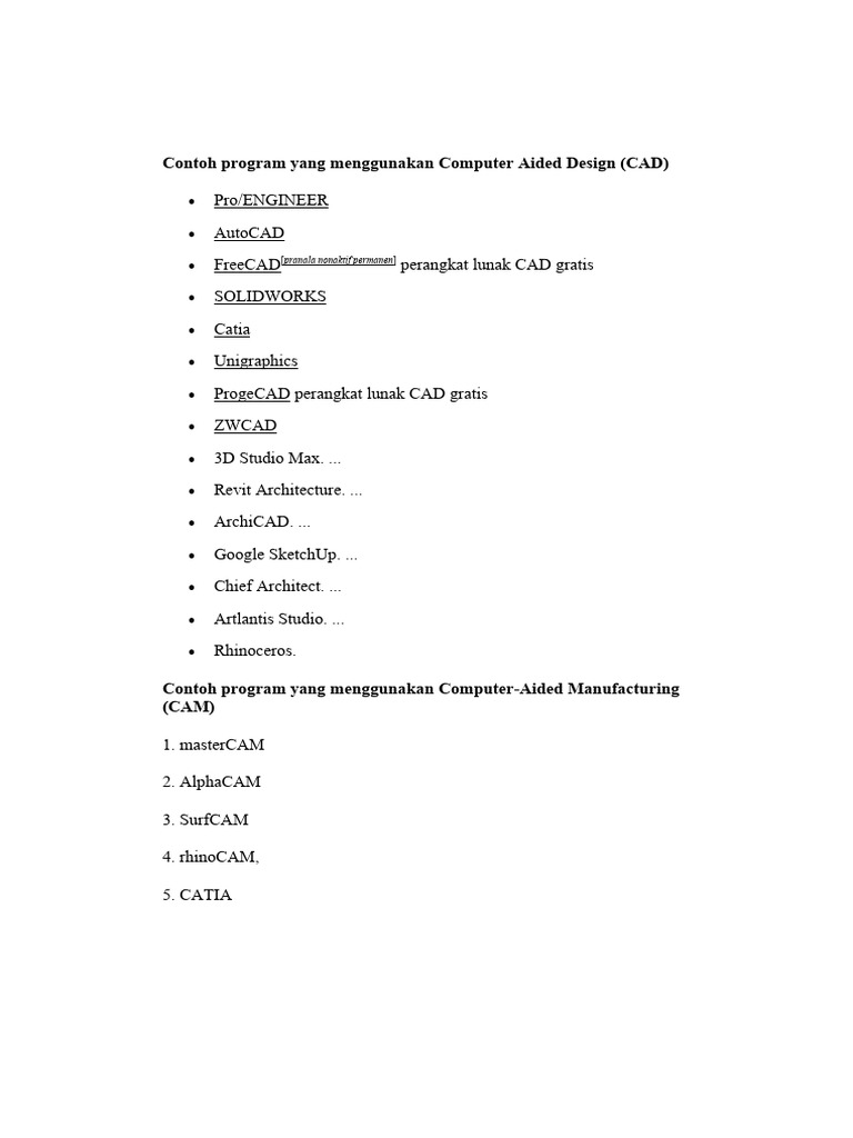 Contoh Software CAD dan CAM | PDF