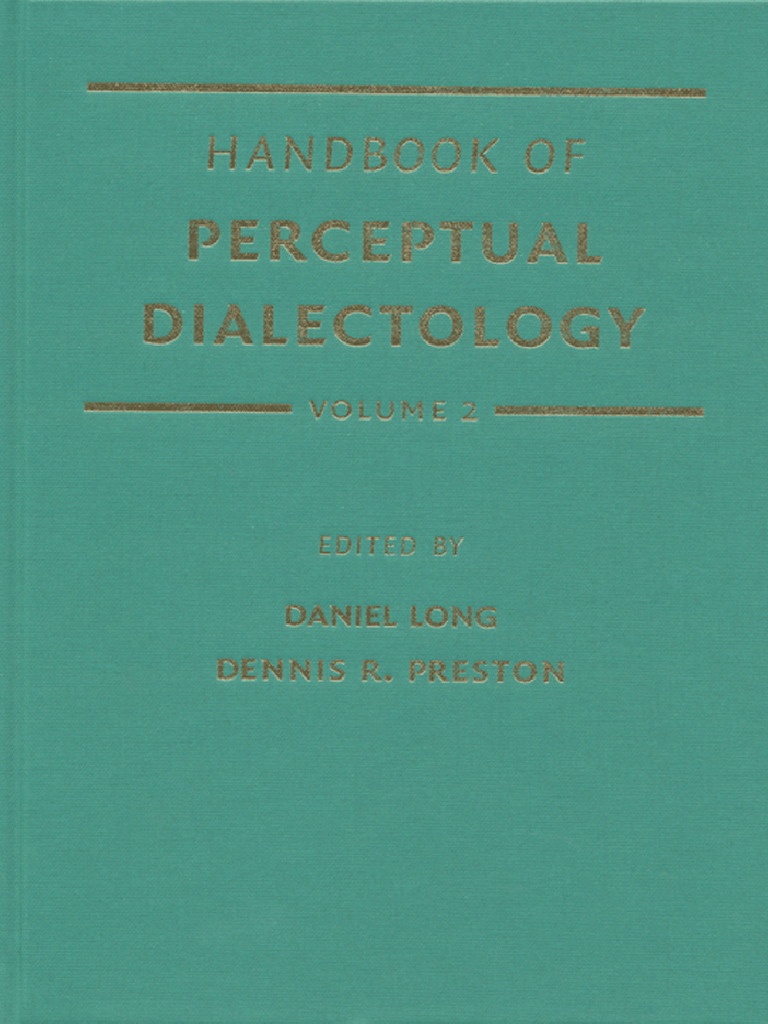 (M) Handbook of Perceptual Dialectology - Volume 2 (2003) | PDF ...