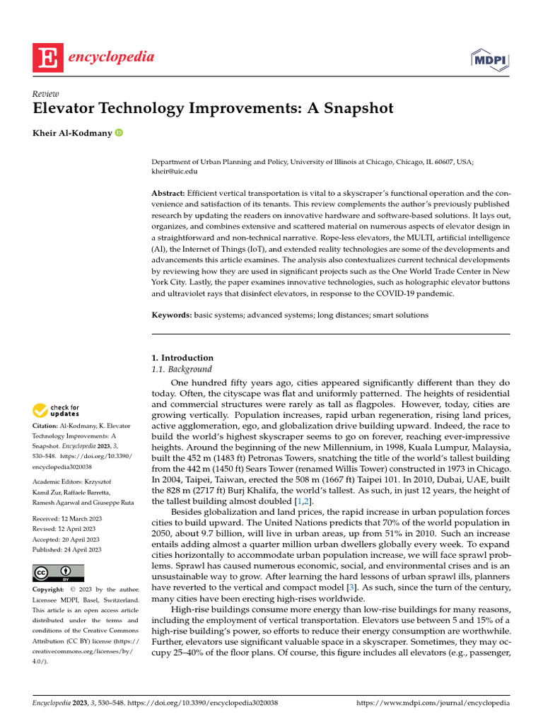 Elevator Technology Improvements A Snapshot | PDF | Elevator ...