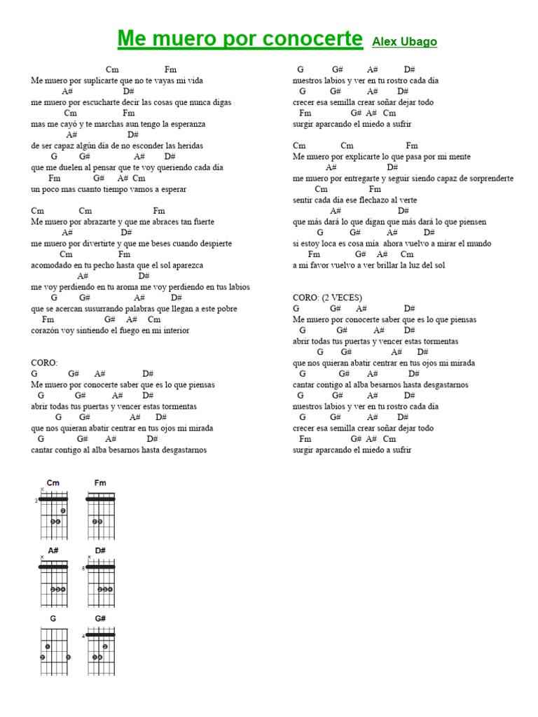 Me Muero Por Conocerte Alex Ubago | PDF