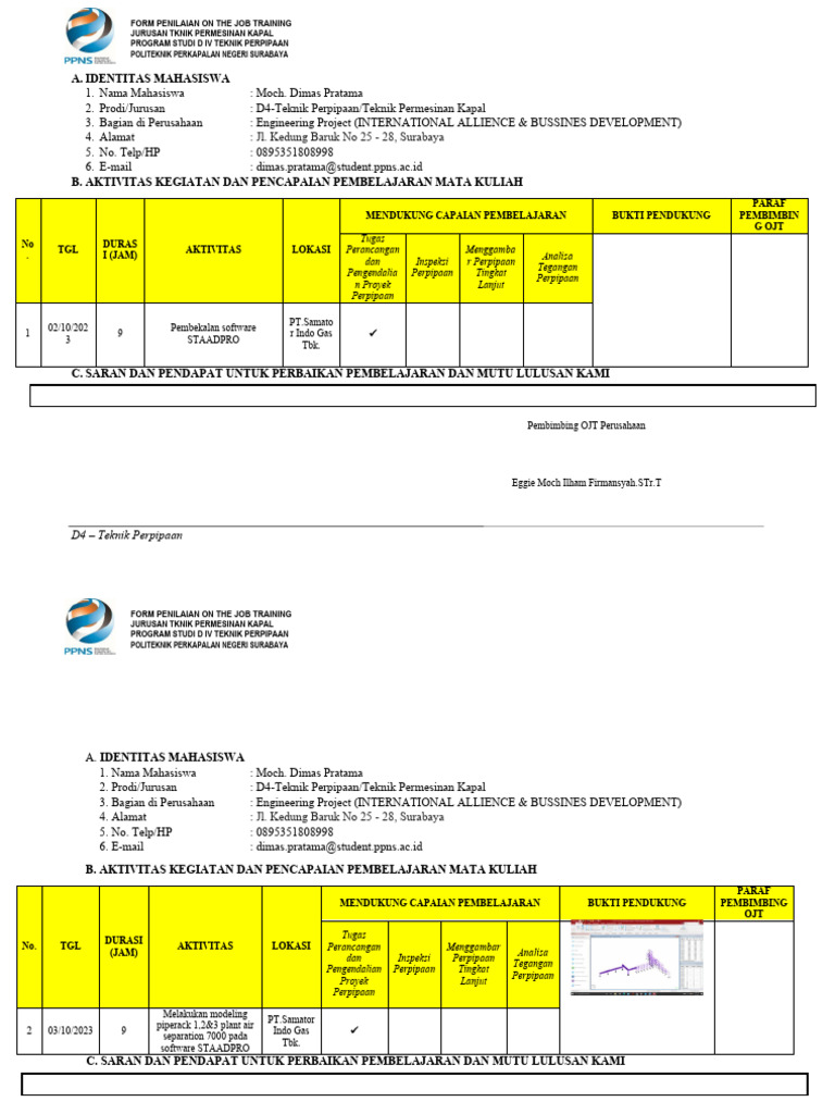 Logbook MG Template m11 | PDF