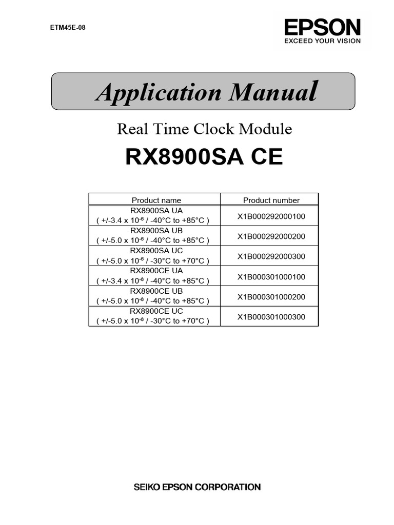 RX8900SA - en Application Manual | PDF | Electrical Engineering | Computing