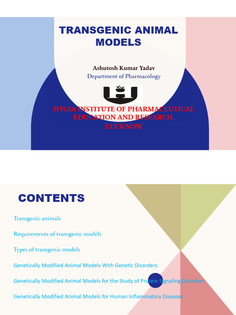 Transgenic Animal Models and Teir Applications | PDF | Transgene | Gene ...
