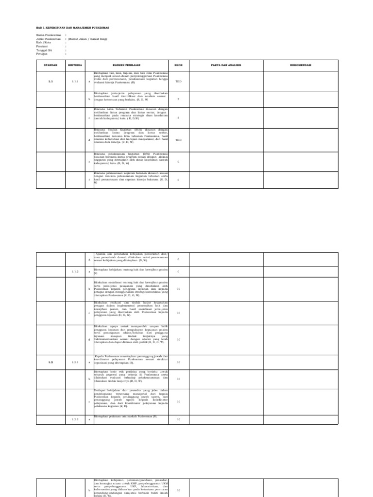 FORM SA PUSKESMAS - Edir Ar27.04 | PDF
