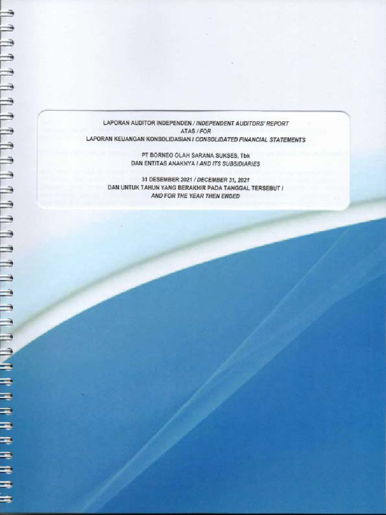 Laporan PT BOSS TBK Dan Entitas Anak | PDF