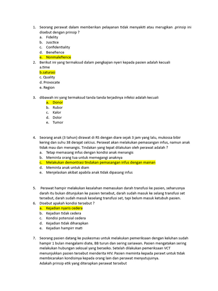 Soal p3k Perawat | PDF