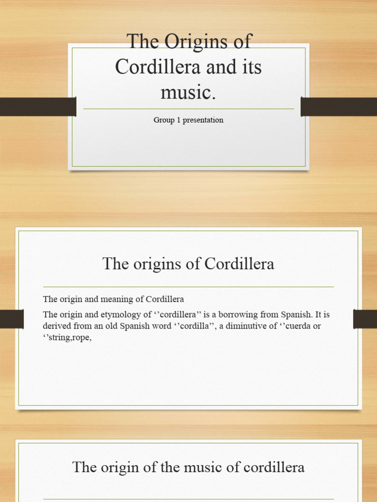 Etymology and Music of Cordillera | PDF