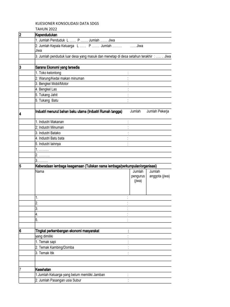 FORM KEG SDGs | PDF