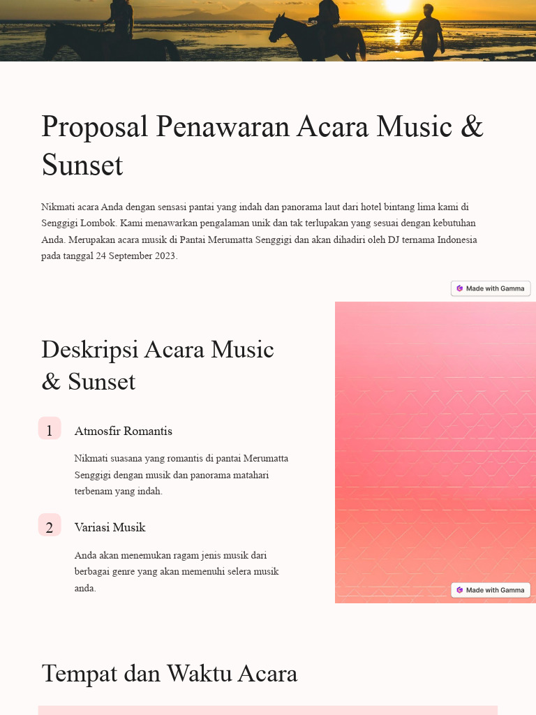 Proposal Penawaran Acara Music and Sunset | PDF