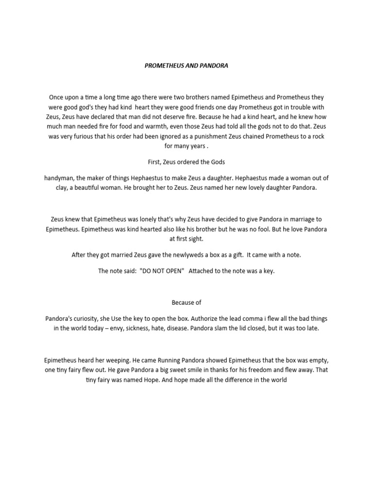 Prometheus and Pandora | PDF