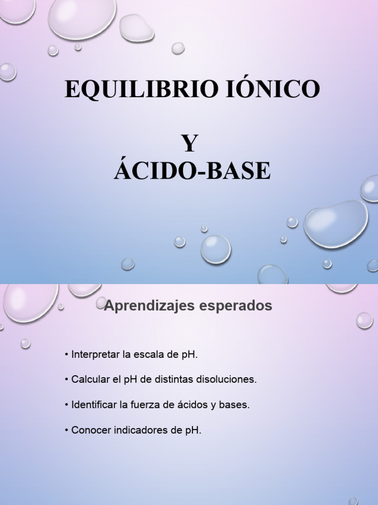 Equilibrio Ionico-Acido - Base | PDF | Ph | Ácido