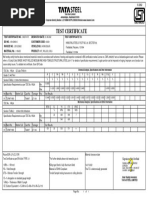 JSW Steel MTC | PDF | Ultimate Tensile Strength | Strength Of Materials