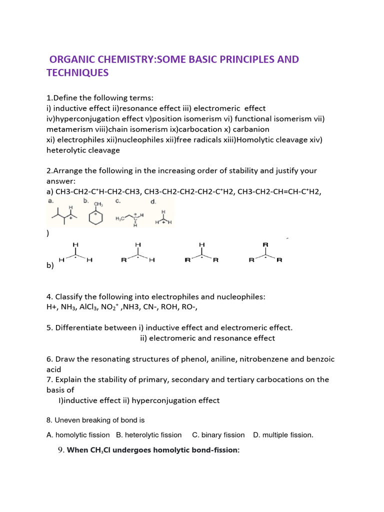 General Organic Chemistry Assignment | PDF