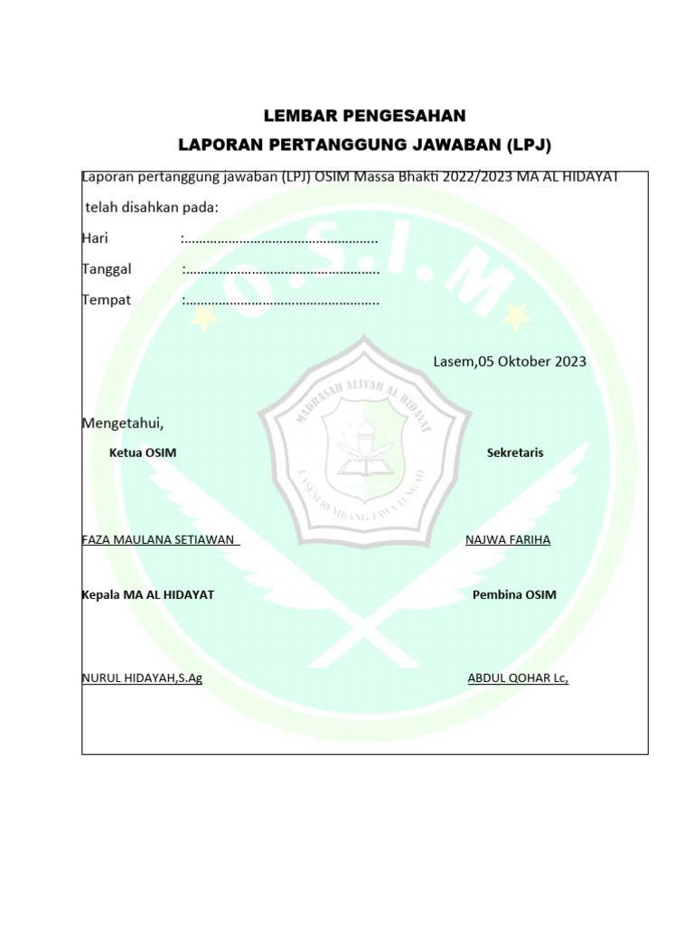 LPJ Osim 2022-2023 | PDF