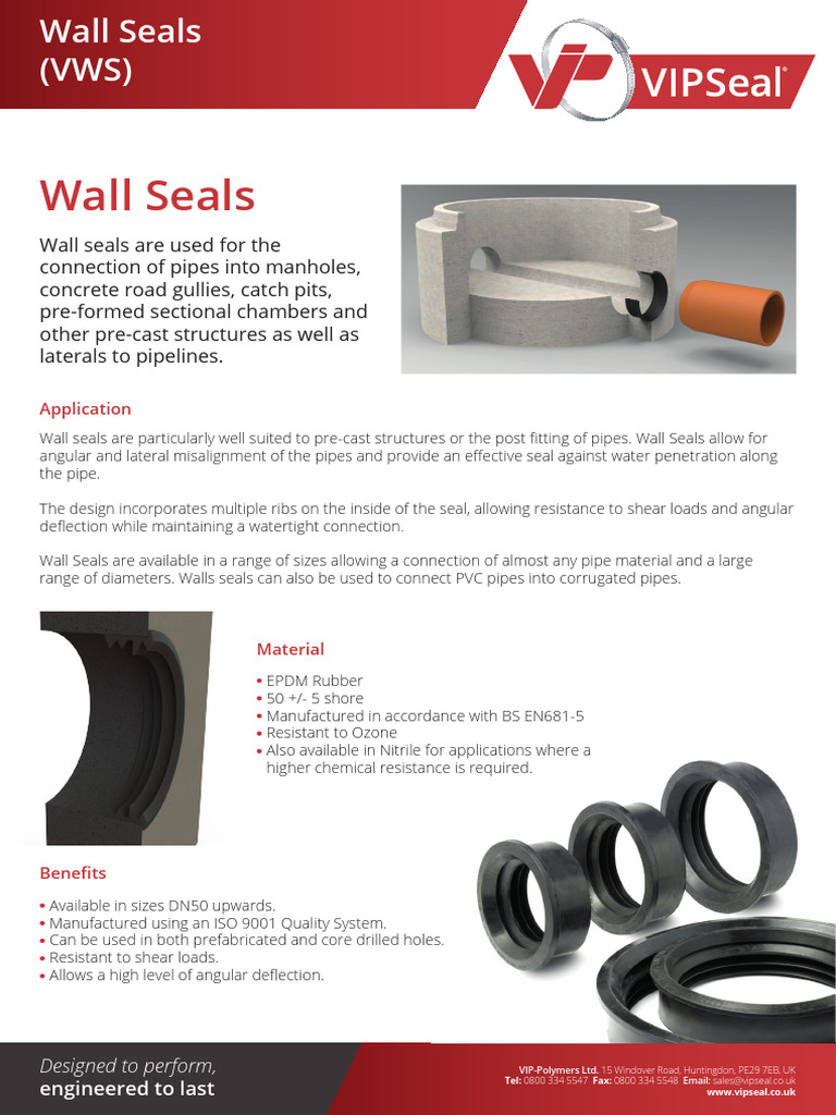 VIPSeal Datasheet Wall Seals VWS | PDF | Pipe (Fluid Conveyance ...