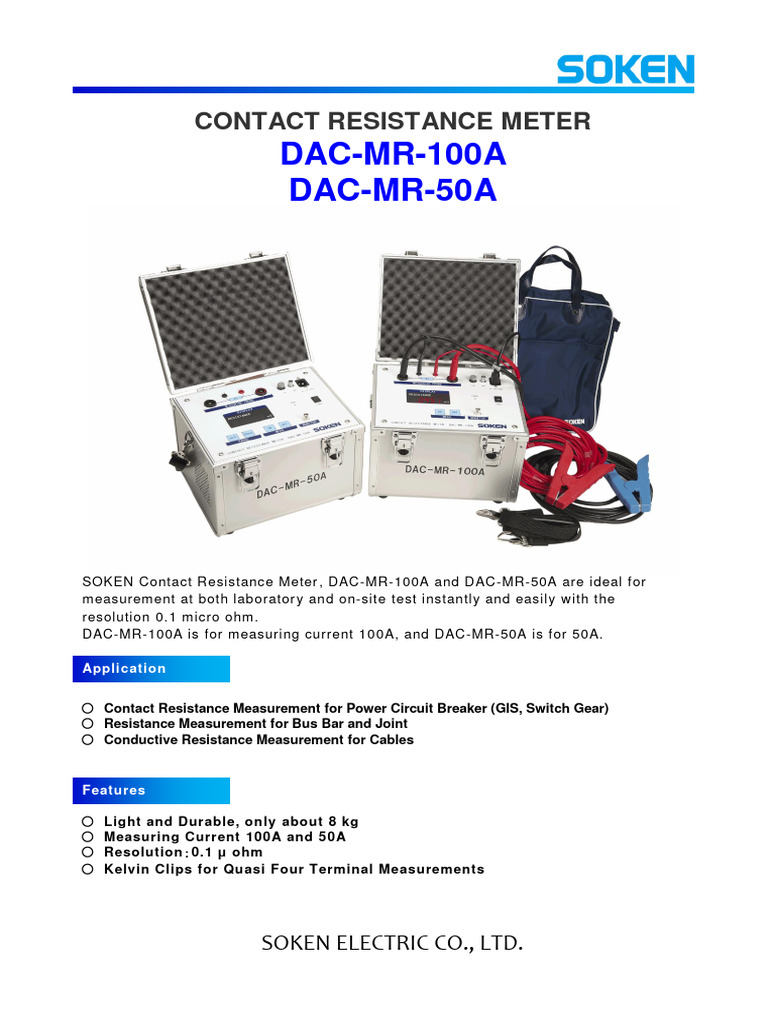 DAC-MR-50A - 100A Contact Resistance | PDF | Electrical Resistance And Conductance | Electrical ...
